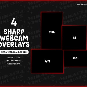 15 Animated Neon Red Webcam Overlay / Twitch Stream Border / Webcam ...