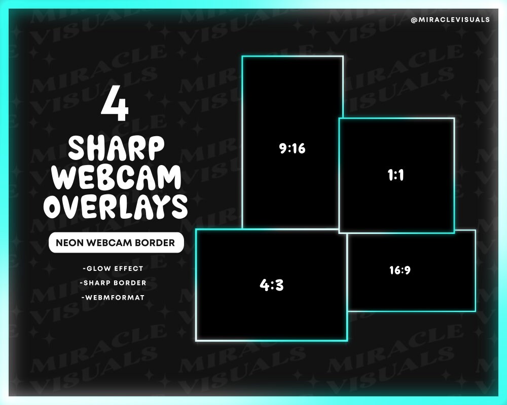 15 Animated Neon Blue Webcam Overlay / Twitch Stream Border / Webcam ...