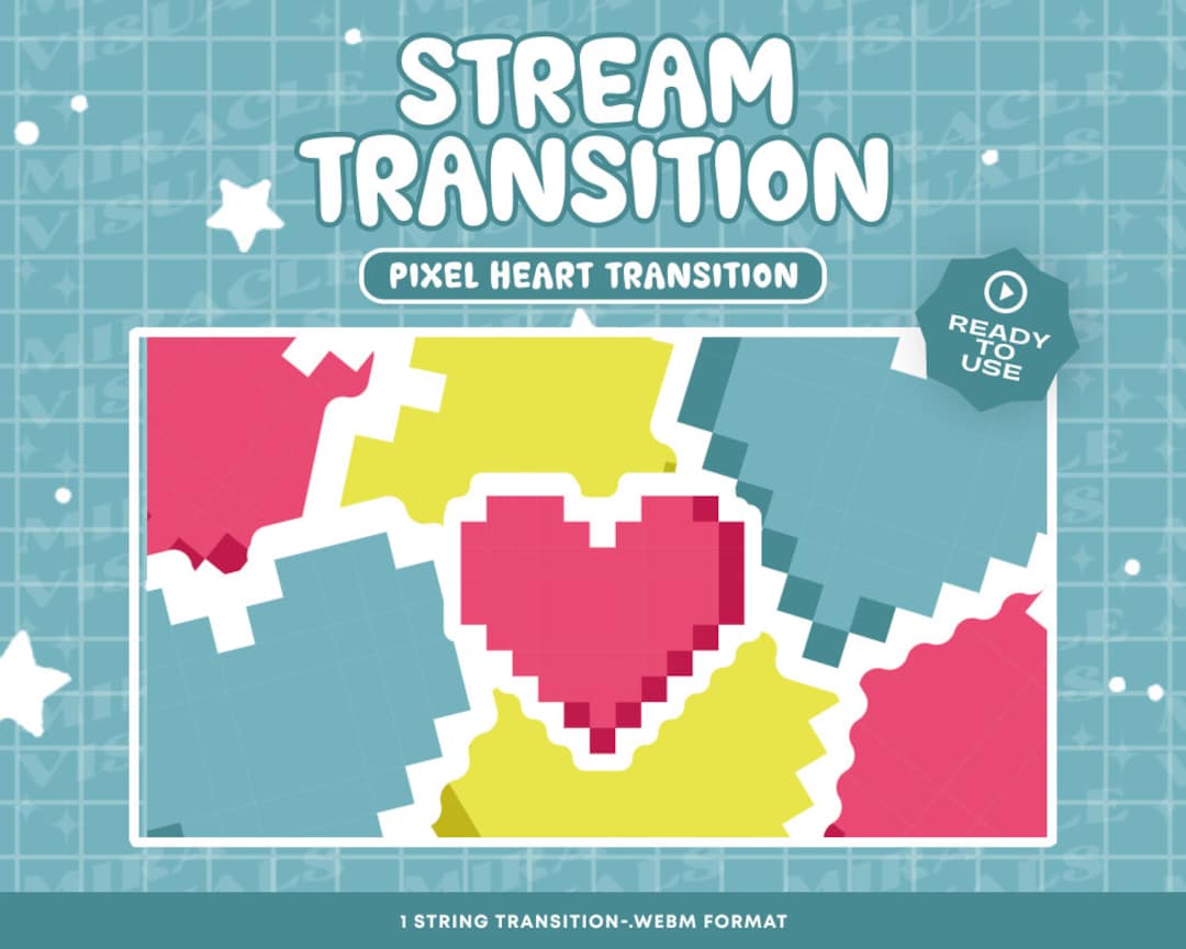 8 Bit Heart Stream Transition/ Twitch Stream Stinger Transition ...