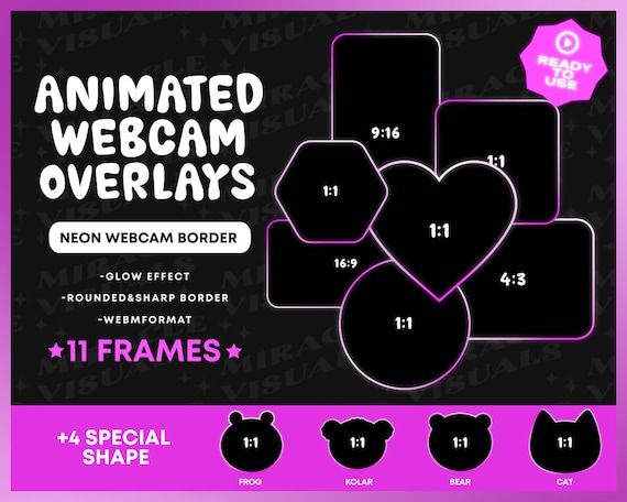 15 Animated Neon Pink Webcam Overlay / Twitch Stream Border / - Etsy