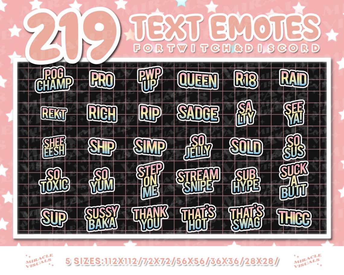 Twitch Text Emotes / Discord Emotes Bundle / Meme Emotes / - Etsy