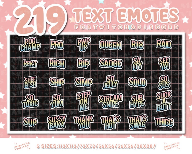 Twitch Text Emotes / Discord Emotes Bundle / Meme Emotes / - Etsy