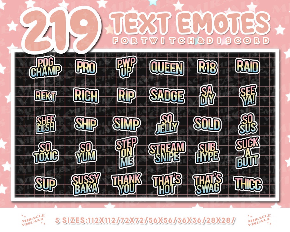 Twitch Text Emotes / Discord Emotes Bundle / Meme Emotes / - Etsy