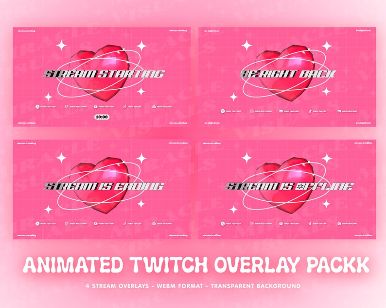 Cyber Y2k Animated Custom Twitch Overlays / Y2k / Cyber / Pink ...
