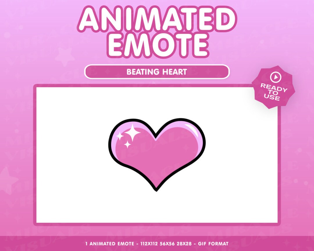 Beating Heart Animated Twitch Emote / Beating Heart / Pink Heart Emotes ...