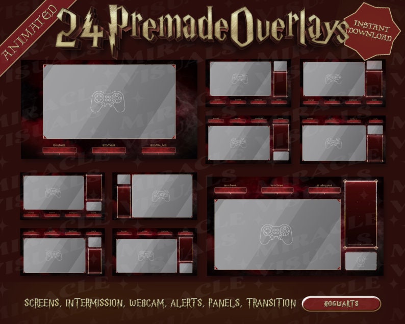 Animated Hogwarts Legacy Stream Package / Harry Potte / Twitch Overlays ...