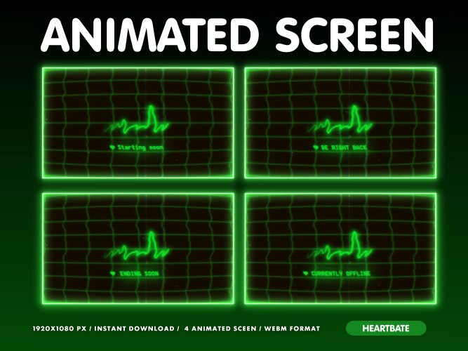 4 Animated Heartrate Screen / Horror / Sci-fi / Screens for Twitch / Be ...