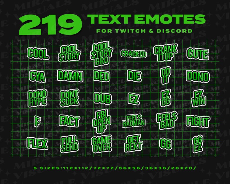 Twitch Text Green Emotes / Discord Emotes Bundle / Meme Emotes / Funny ...