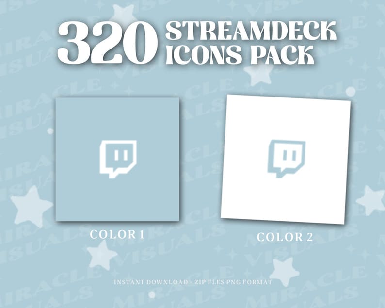 Pastel Blue Streamdeck Icon Set 320 Pastelblue Icon Pack for Elgato ...