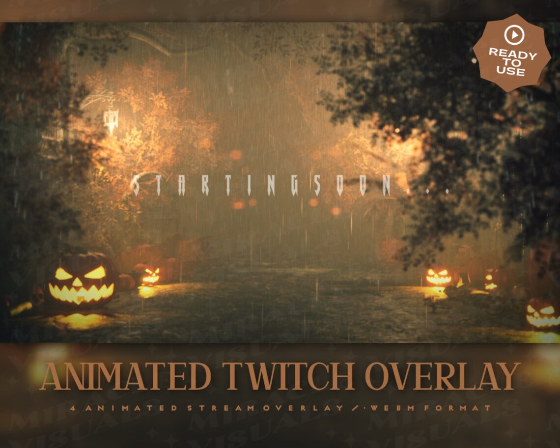 4 Animated 3D Horror Scene/ Scary / Rain /halloween/ Pumpkin Screens ...