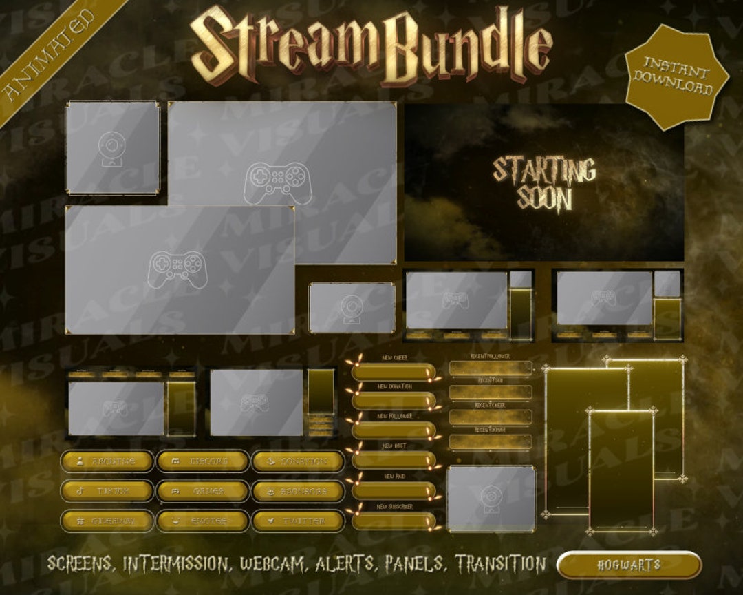 Animated Hogwarts Legacy Stream Package /hufflepuff /harry Potte ...