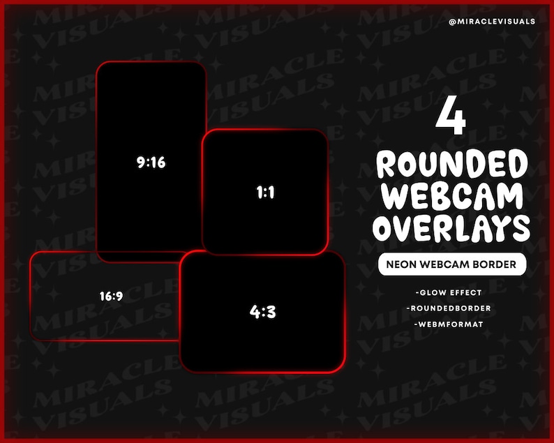 15 Animated Neon Red Webcam Overlay / Twitch Stream Border / Webcam ...