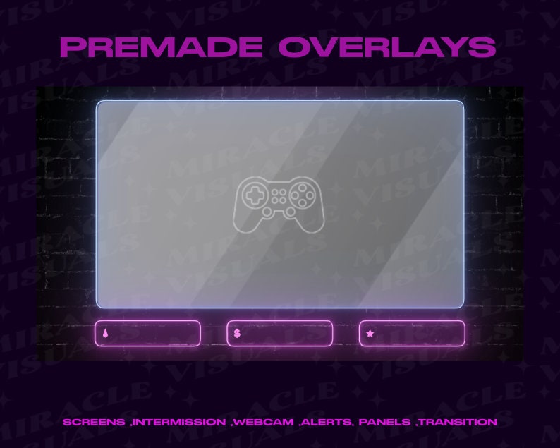 Animated Stream Package Neon Theme / Twitch Overlay / 4 X Animate ...