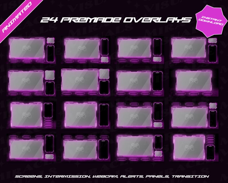 Animated Stream Package Neonpink / Neon / Cyber /sci-fi / Twitch ...