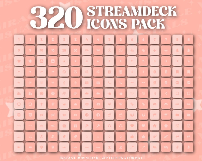 Pastel Pink Streamdeck Icon Set | 320 Pastel Pink Icon Pack for Elgato ...