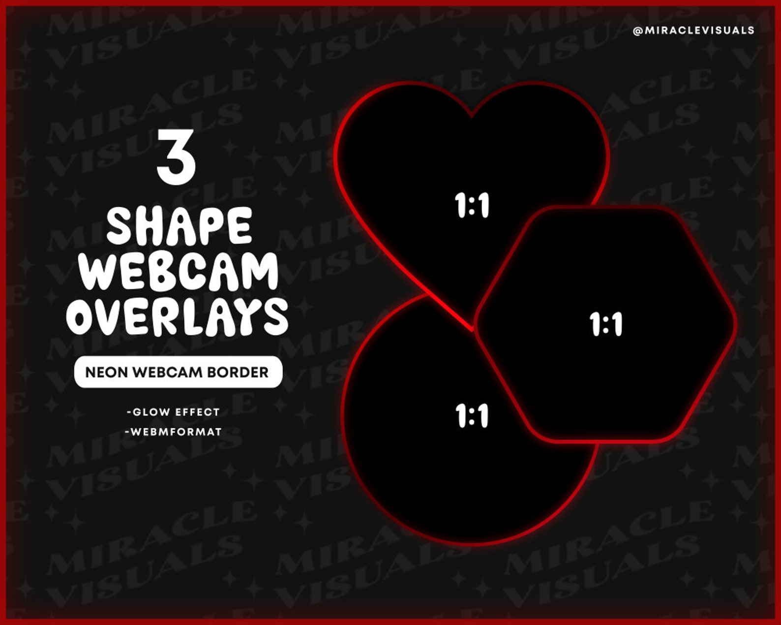 15 Animated Neon Red Webcam Overlay / Twitch Stream Border / Webcam ...