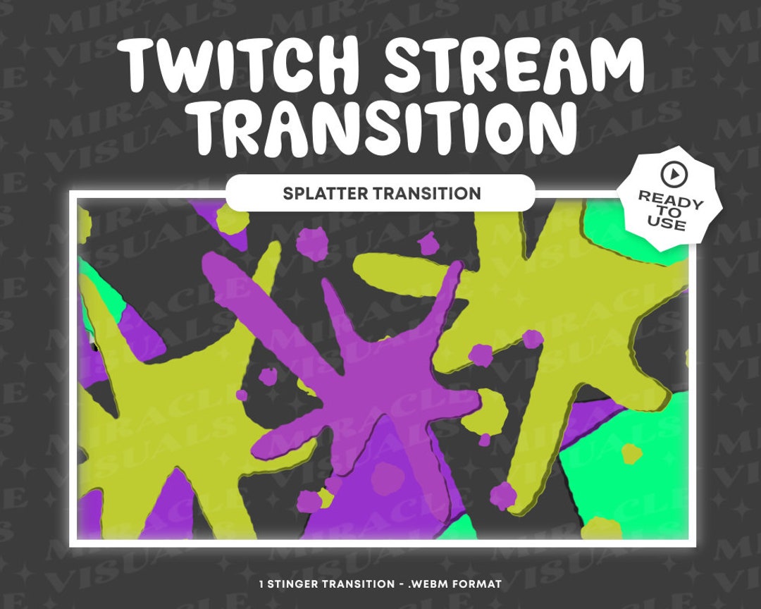 Splatter Stream Transition/ Twitch Stream Stinger Transition / Kawaii ...