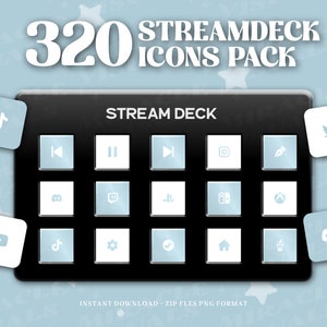 Pastel Blue Streamdeck Icon Set | 320 Pastelblue Icon Pack for Elgato ...