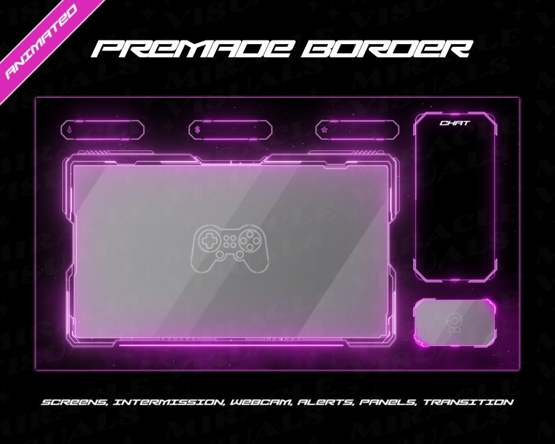Animated Stream Package Neonpink / Neon / Cyber /sci-fi / Twitch ...