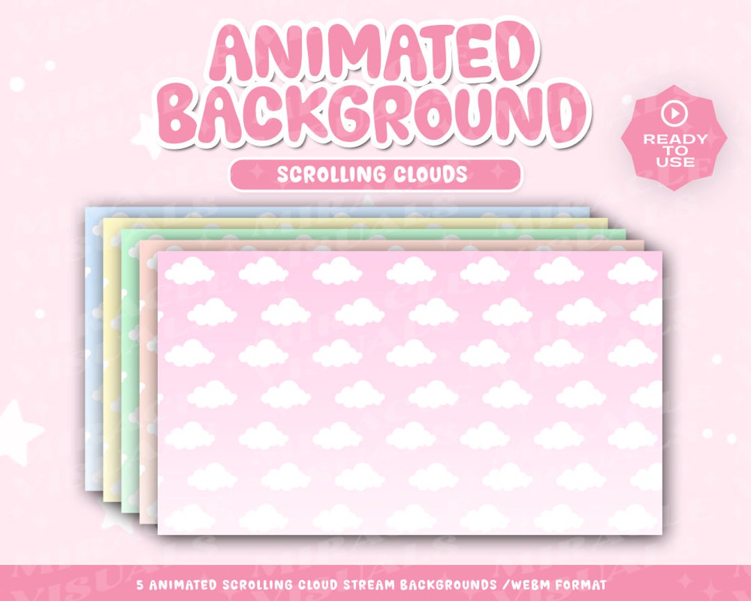 Cloud Animated Stream Background /pastel Color / Kawaii /cloud /add-on ...