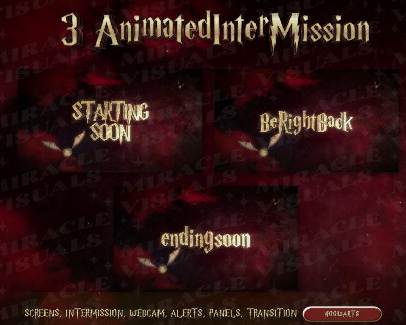 Animated Hogwarts Legacy Stream Package / Harry Potte / Twitch Overlays ...