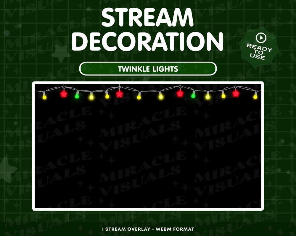 Christmas Twinkle Star String Animated Loop Stream Decoration / Twitch ...