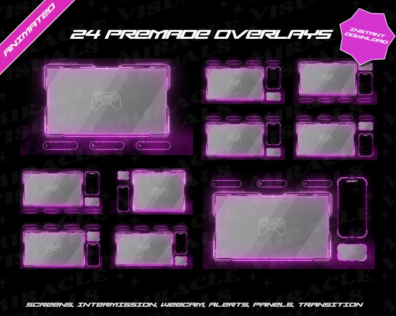 Animated Stream Package Neonpink / Neon / Cyber /sci-fi / Twitch ...