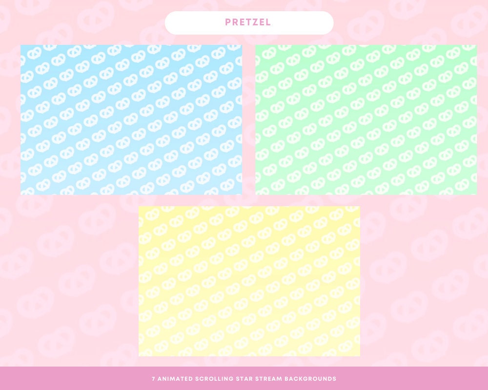 Pastel Pretzel Animated Stream Background /pastel Color Theme / Kawaii ...