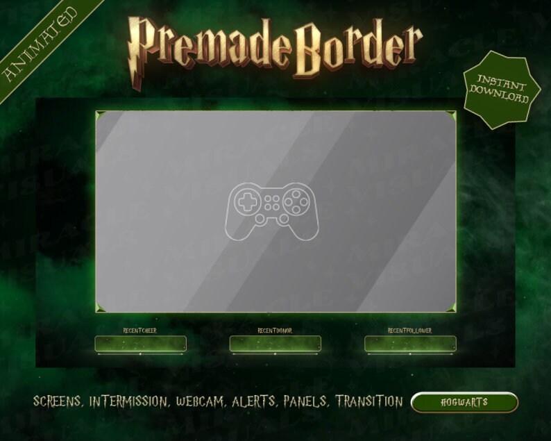 Animated Hogwarts Legacy Stream Package / Skytherin /harry Potte ...