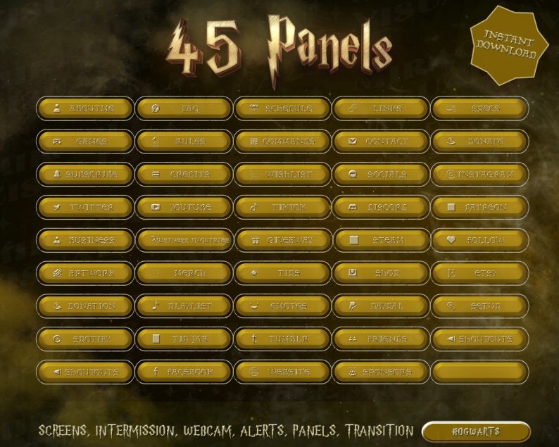 Animated Hogwarts Legacy Stream Package /hufflepuff /harry Potte ...