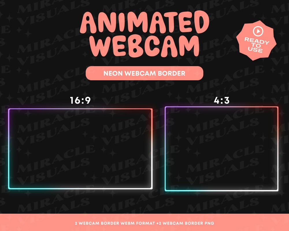 Animated Neon Webcam Overlay / Twitch Stream Border / Webcam Frame ...