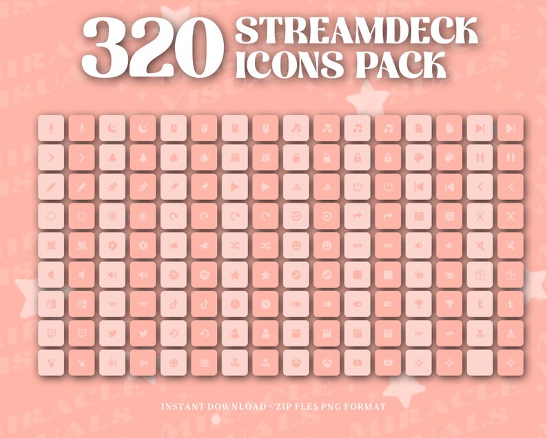 Pastel Pink Streamdeck Icon Set | 320 Pastel Pink Icon Pack for Elgato ...