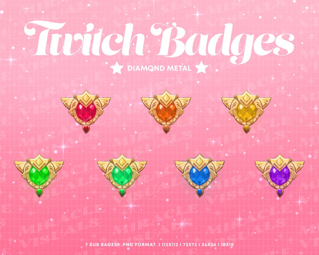 Twitch Sub Badge /diamond Metal /gemstones / Jewel Gem / Sailor Moo ...