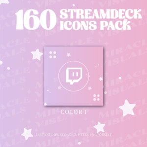 160 Pinkgradient Streamdeck Icon Set | Icon Pack for Elgato Steamdeck ...