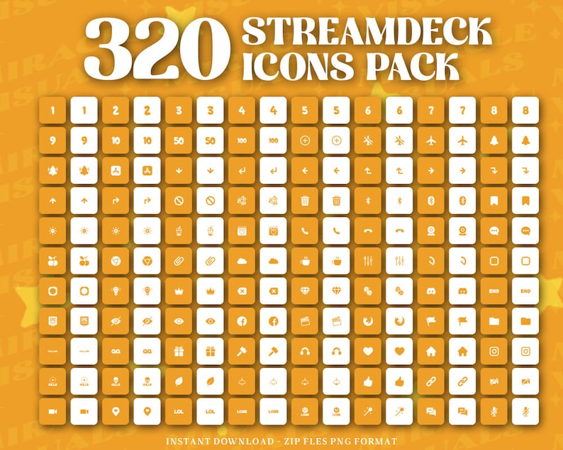 Orange Streamdeck Icon Set | 320 Orange Icon Pack for Elgato Steamdeck ...