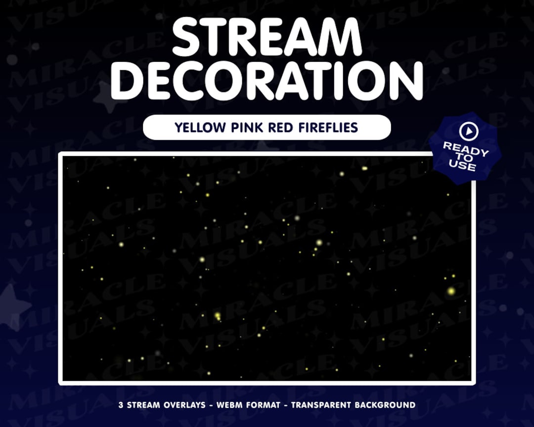 Animated Stream Decoration / Fireflies / Fairy Dust/ Dragonfly ...