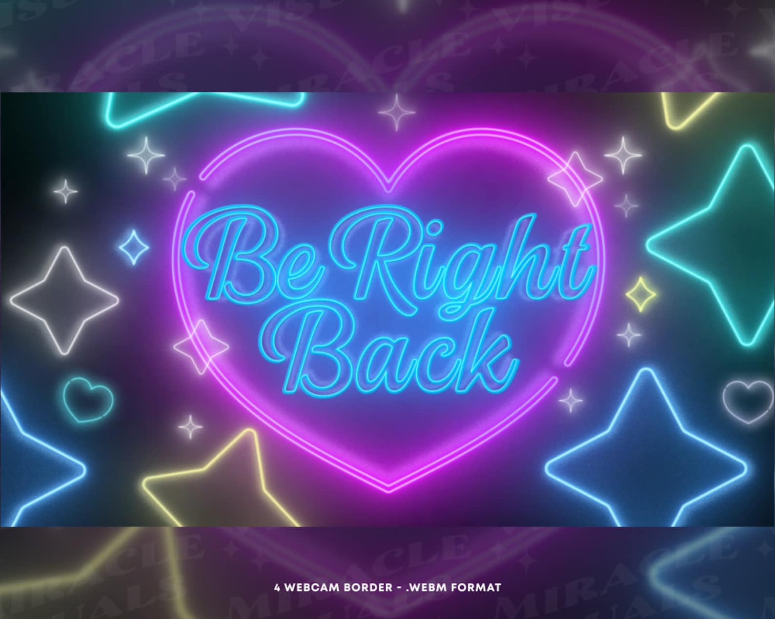 4 Neon Animated Twitch Overlay Screens / Neon / Be Right Back - Etsy