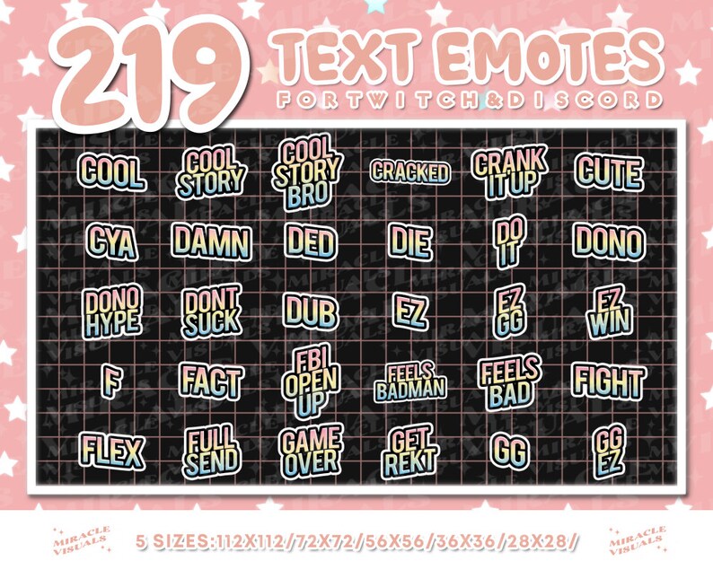 Twitch Text Emotes / Discord Emotes Bundle / Meme Emotes / - Etsy