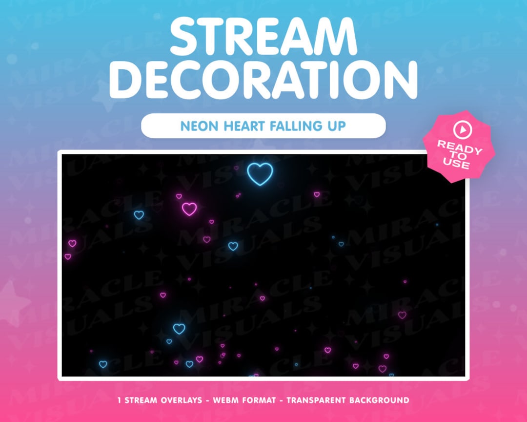 Falling Neon Heart Overlay / Cuteheart / Heart Falling / Valentine ...