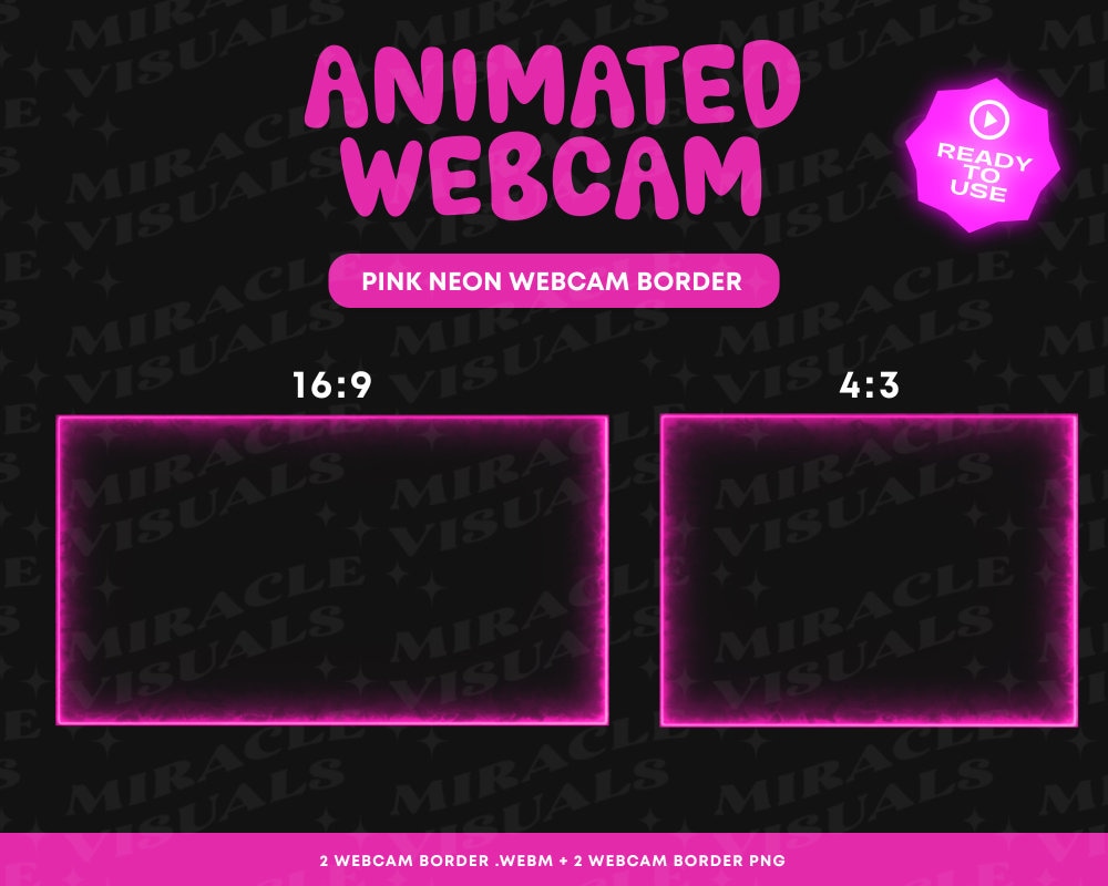 Animated Neon Pink Webcam Overlay / Twitch Stream Border / Webcam Frame ...