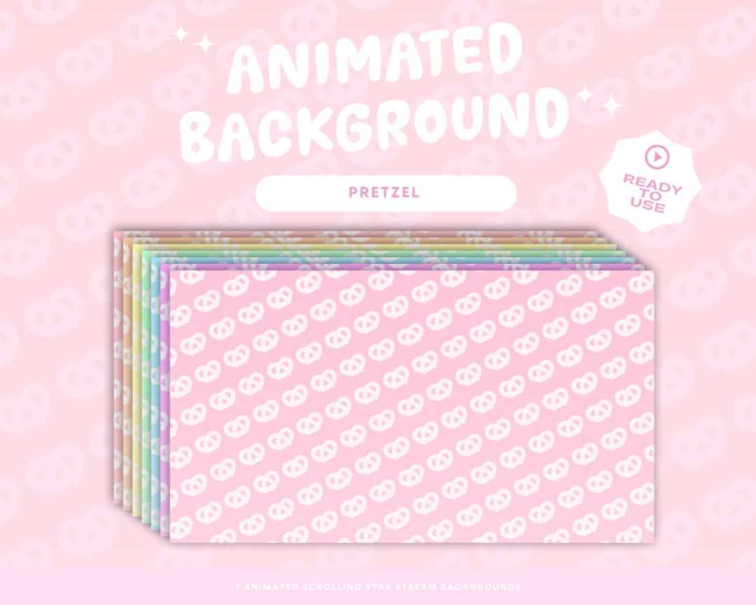 Pastel Pretzel Animated Stream Background /pastel Color Theme / Kawaii ...
