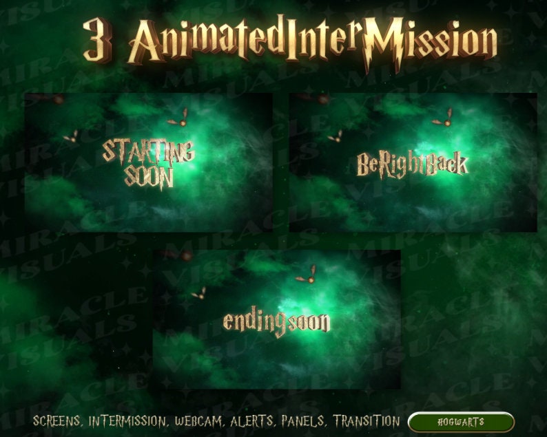 Animated Hogwarts Legacy Stream Package / Skytherin /harry Potte ...