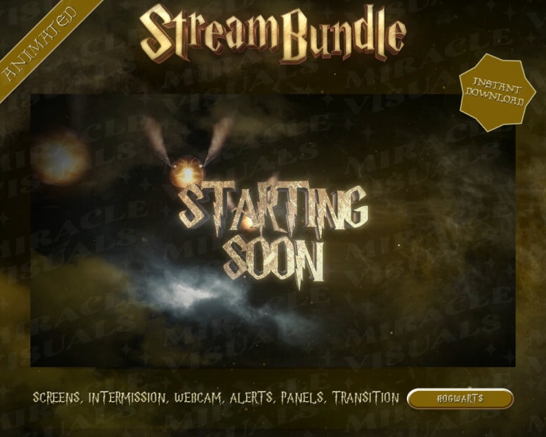 Animated Hogwarts Legacy Stream Package /hufflepuff /harry Potte ...