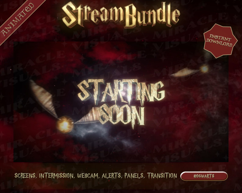 Animated Hogwarts Legacy Stream Package / Harry Potte / Twitch Overlays ...
