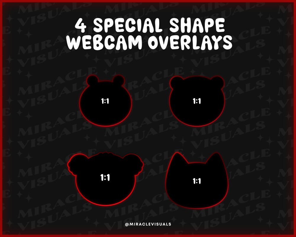 15 Animated Neon Red Webcam Overlay / Twitch Stream Border / Webcam ...