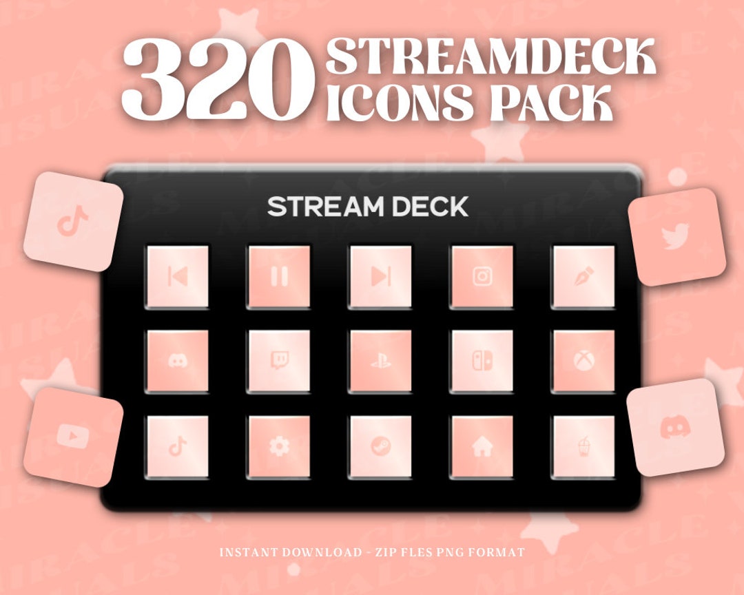 Pastel Pink Streamdeck Icon Set | 320 Pastel Pink Icon Pack for Elgato ...
