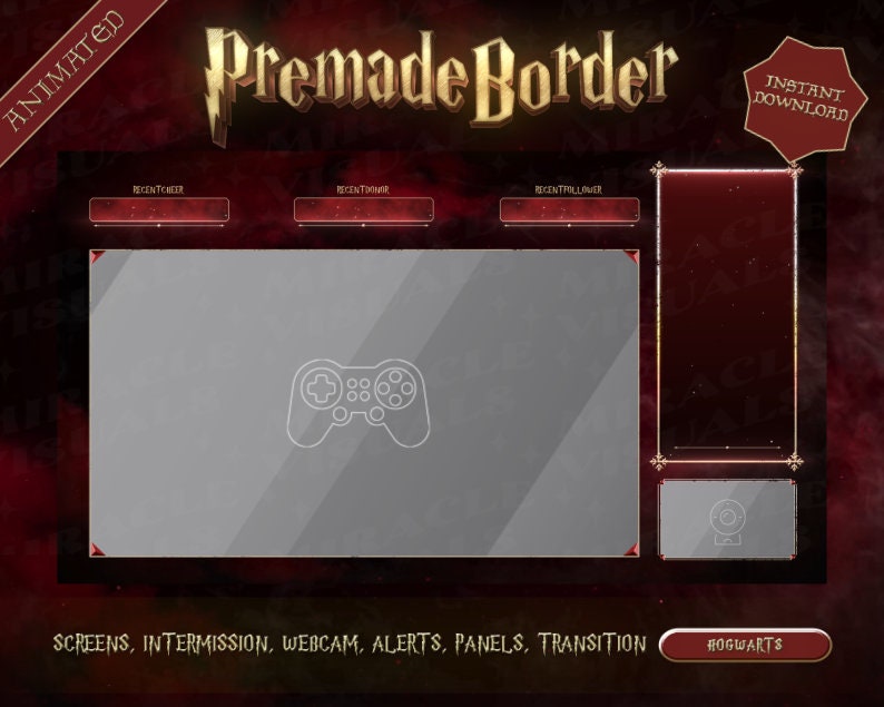 Animated Hogwarts Legacy Stream Package / Harry Potte / Twitch Overlays ...