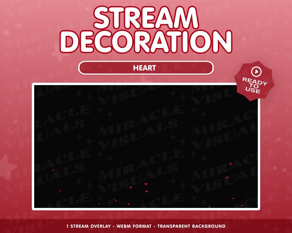 Heart Animated Stream Decoration / Heart / Valentine Theme / Love / Red ...