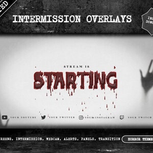 Animated Custom Twitch Package / Goth / Scary /bloody Screens for ...