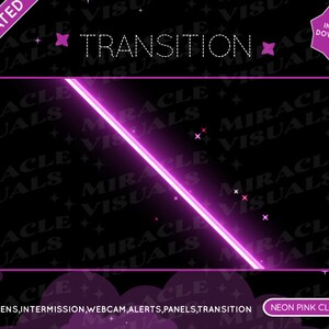 Animated Stream Package Neon Pink Cloud /twitch Overlay/4 X Animate ...
